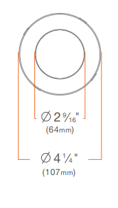 DMF Lighting M4TRHCCFL 4" Round Trim Hyperbolic Recessed Flangeless Downlight, Custom Color ...