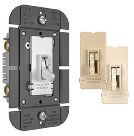 Wattstopper TSD1103PTC Toggle Slide Dimmer Incandescent Single Pole/3-Way | BuyRite Electric