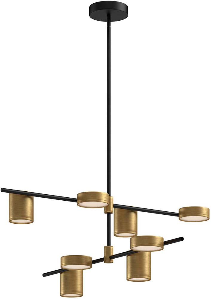Kuzco Lighting CH96840-BK/BG Jayden Chandelier LED Pendant Ceiling Light, Black/Brushed Gold ...