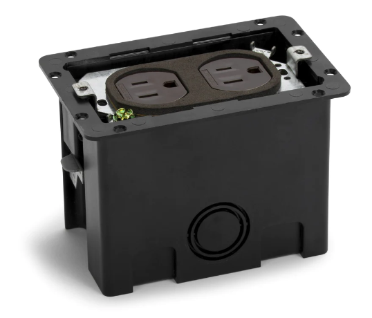 Lew Electric 1101-PB 1 Duplex 15A Power Rectangle Plastic Floor Box ...