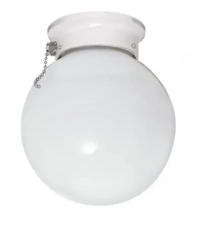 Nuvo 60-712 6in Ceiling Light Fixture, Ball with Pull Chain, Brushed ...