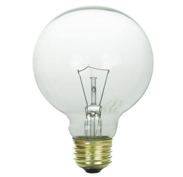 Feit Electric 25G25-130 Clear E26 Base G25 Globe Dimmable Incandescent ...