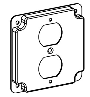 ORBIT 4402 4" Square Industrial Duplex Receptacle Raised Cover ...