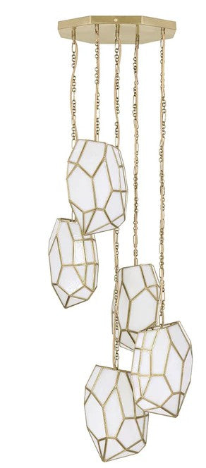 Eurofase Lighting 46465-016 Heera 5 Light 24-inch Brass Chandelier ...