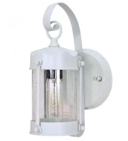 Nuvo 60-633 11" Piper Wall Lantern, Clear Seed Glass, White Finish ...