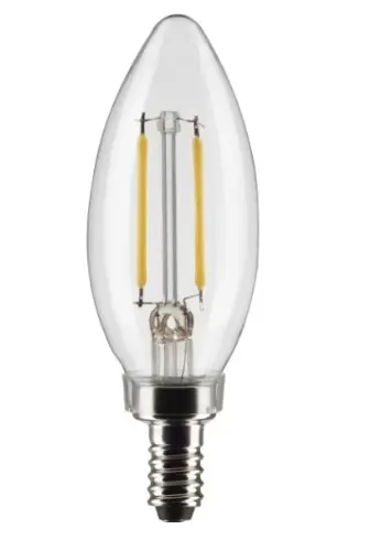 SATCO S21822 LED B11 Bulb, E12 Base, 90CRI, Wattage 4W, Lumens 350 lm ...