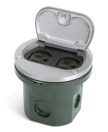 Lew Electric 812DFBW/DFB-1-A Flush Mounted Floor Box W/ One 15A Duplex ...