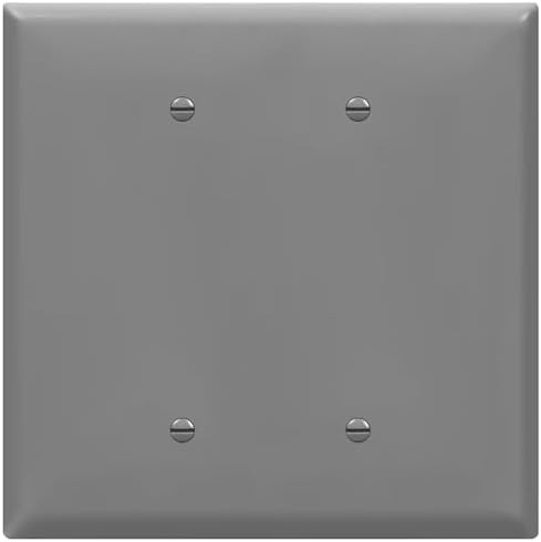 Enerlites 8802O-GY Double Blank Outlet Cover, Gloss Finish, Two Gang ...