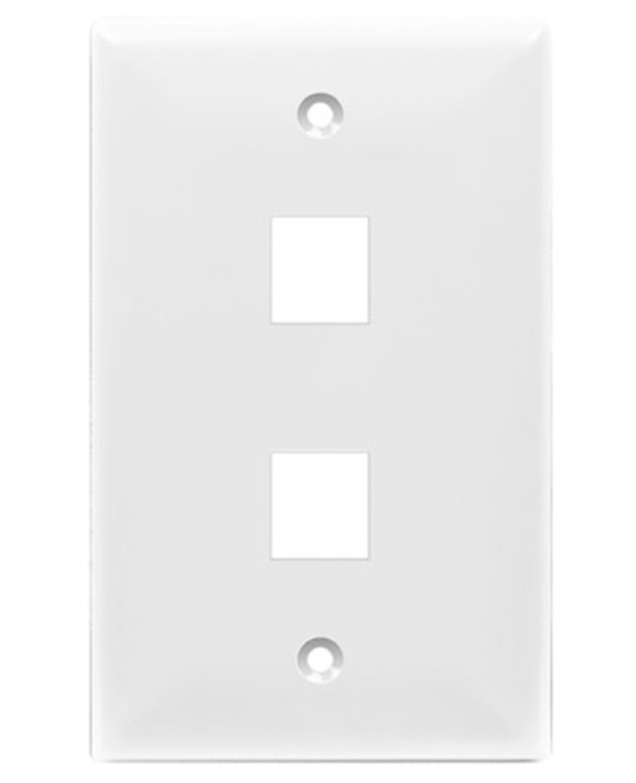 Enerlites 8872-W Multimedia Face Plates 2-Port 1-Gang Keystone ...