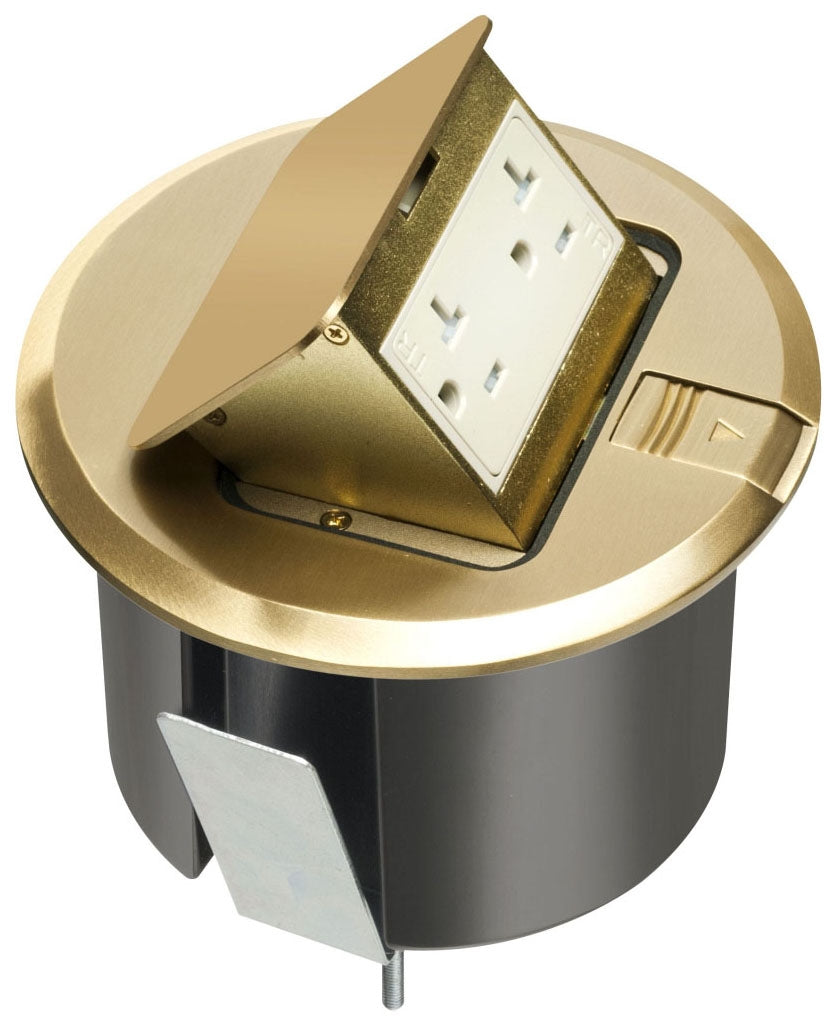 Arlington FLBT6520MB Round Trapdoor With Brass Finish | BuyRite Electric
