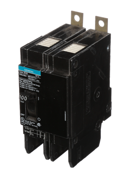 Siemens BQD2100 2-Pole 100 Amp 480 VAC 14 kA Circuit Breaker | BuyRite ...
