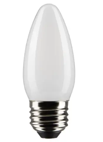 SATCO S21836 LED B11 Bulb, Dimmable, E26, Wattage 4W, Lumens 350 lm, Voltage 120V, Color ...