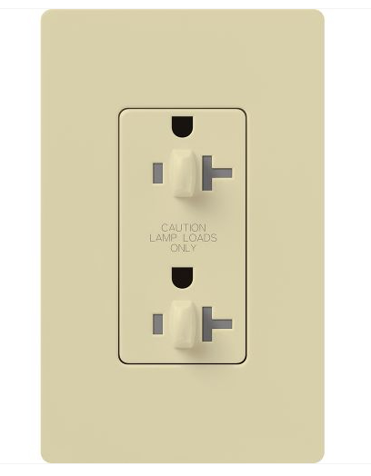 Lutron CAR-20-DDTR-IV Claro 20A Tamper Resistant Receptacle - Dual ...