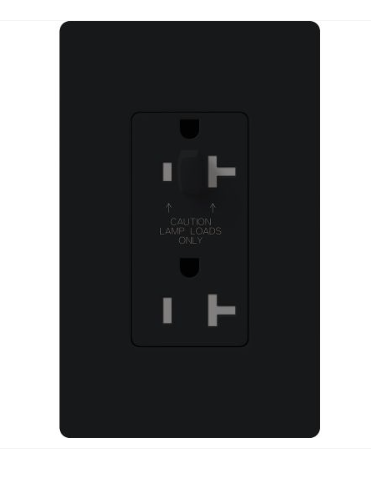 Lutron CAR-20-HDTR-BL Claro 20A Tamper Resistant Receptacle - Half ...