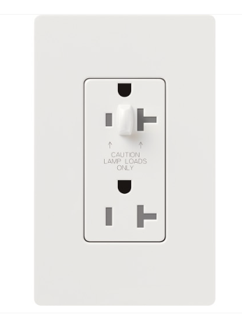 Lutron CAR-20-HDTR-WH Claro 20A Tamper Resistant Receptacle - Half ...