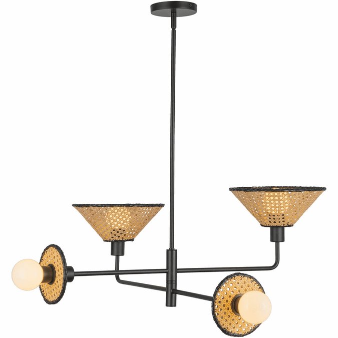 Alora Mood CH432438MB Piper Contemporary Matte Black Chandelier Light ...