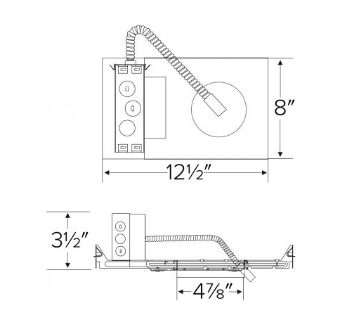 Elco Lighting E4LFU20SD 4" New Construction Plaster Frame with Driver ...