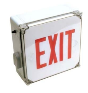 ORBIT ESLN4-R-AC Led Wet Location Exit Sign Red Letters AC Only ...