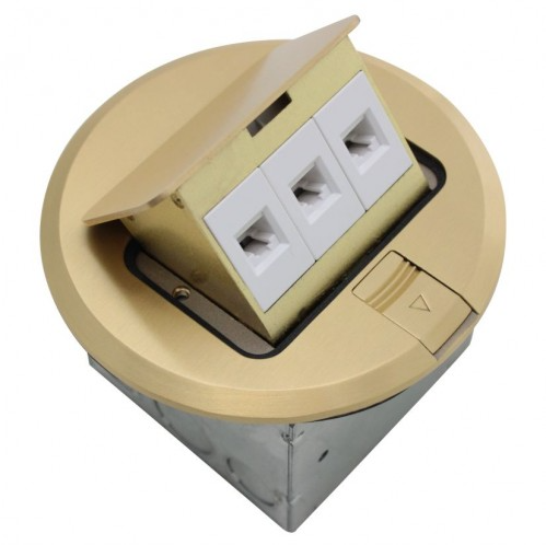 Orbit FLBPU-L-R-BR Floor Box Pop-up With Low Voltage Rj-45, Round Cover ...
