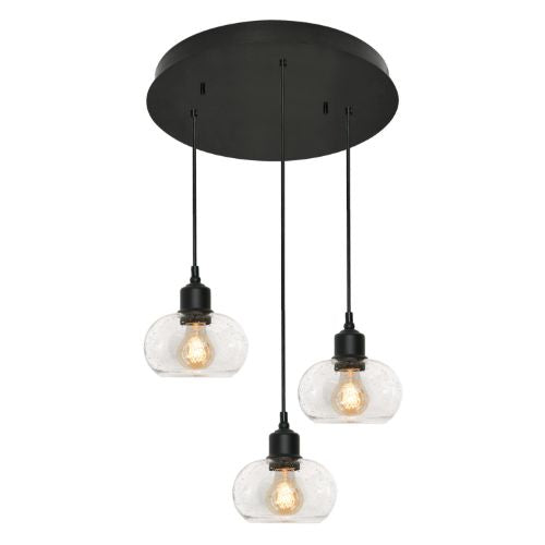 AFX Lighting LNYP07MBBKRND3 Laney 3 Light 20" Wide Multi Light Pendant ...