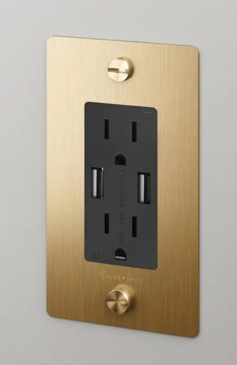 Buster + Punch NSC-05179 1 Gang Duplex Outlet + 2 USB Charger Complete ...