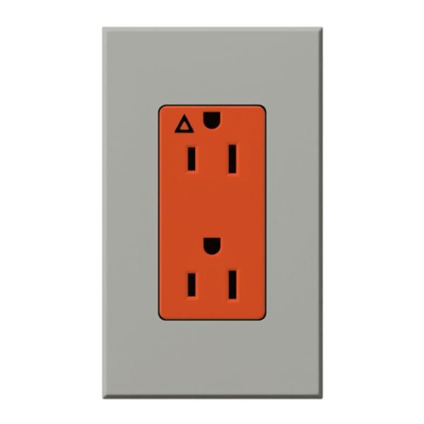 Lutron NTR-15-IG-OR-GR Nova T 15A 125V Isolated Ground Receptacle, Gray ...