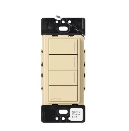Lutron RRST-HN3RL-IV RadioRA 3 Sunnata RF Hybrid Keypad - 3 Button w ...