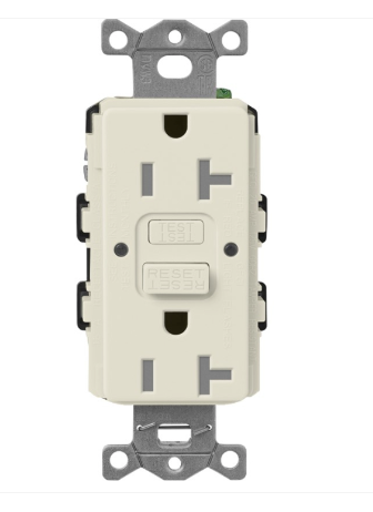 Lutron SCR-20-GFST-PM Claro 20A GFCI Receptacle - Tamper Resistant ...