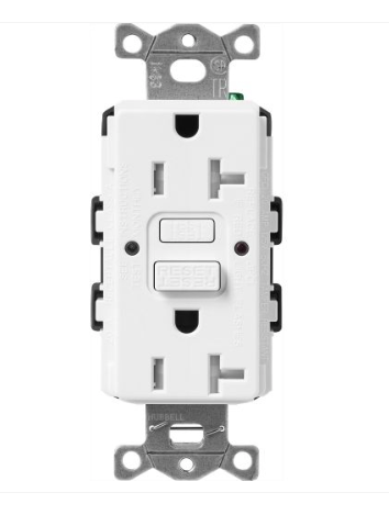 Lutron SCR-20-GFST-SW Claro 20A GFCI Receptacle - Tamper Resistant ...