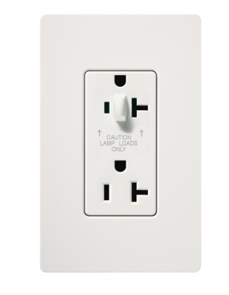 Lutron SCR-20-HDTR-SW Claro 20A Tamper Resistant Receptacle - Half ...