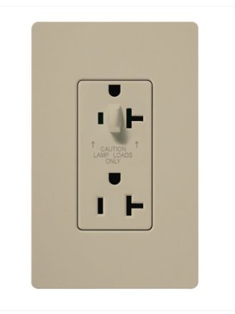 Lutron SCR-20-HDTR-TP Claro 20A Tamper Resistant Receptacle - Half ...