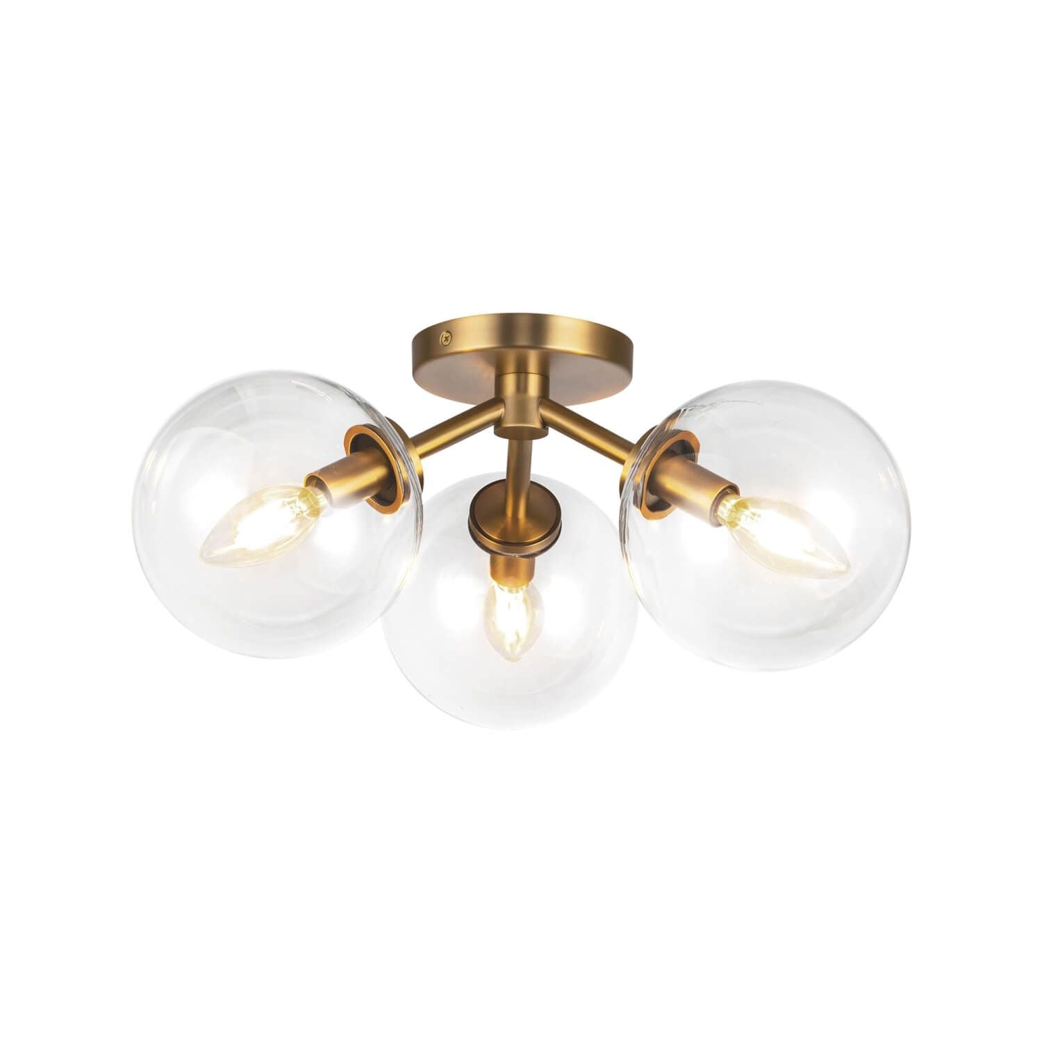 Alora Mood SF549315AGCL 18" Cassia 3-Light LED Semi-Flush Mount ...