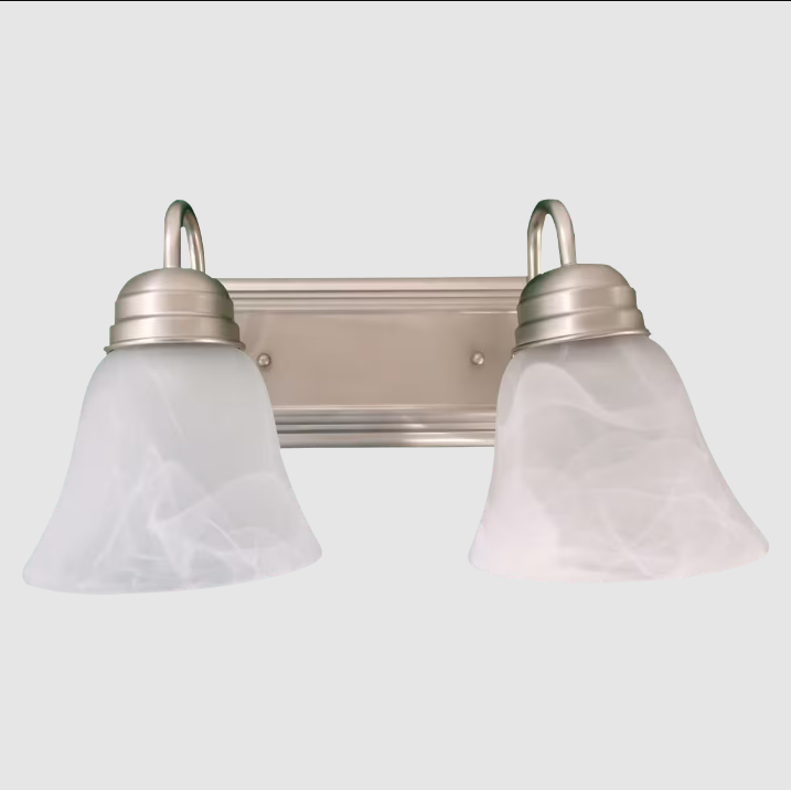 Eiko BRVLW-2A19-NI Bulb Ready Vanity Leawood 2 Lamp A19 Nickel ...