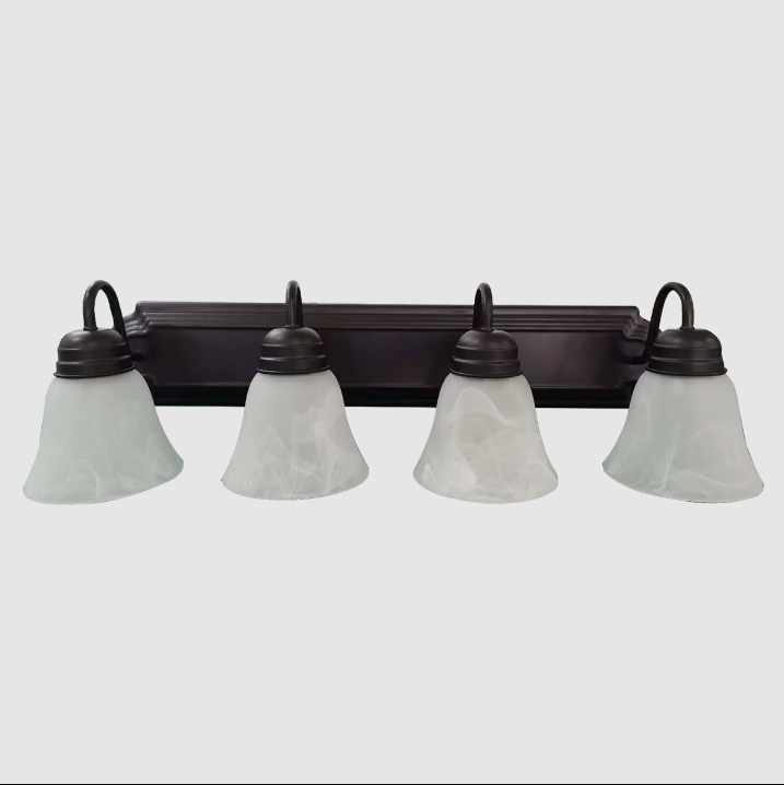 Eiko BRVLW-4A19-BZ Bulb Ready Vanity Leawood 4 Lamp A19 Bronze ...