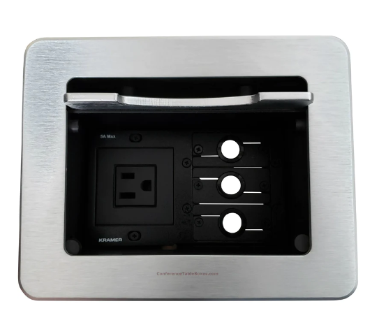 Lew Electric TBUS-5-S5 Cable Well Table Box W/ 1 Power & 3 Grommet ...