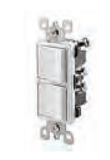 Task Lighting TRO-DS-1P/3P-B Decora double switch with single-pole and ...