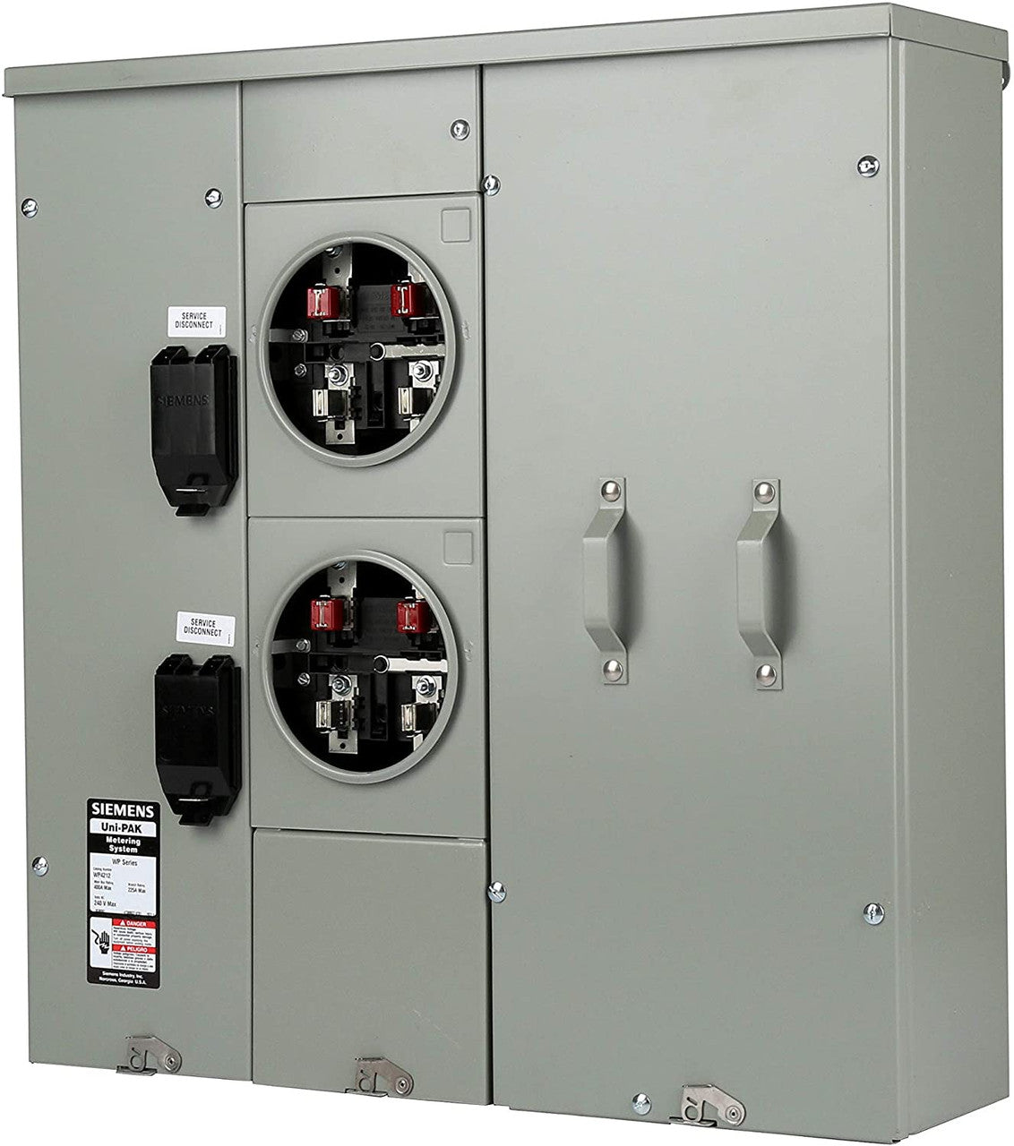 Siemens WEP4212 PAK Metering, 400 Amp, 2 Gang, 1 Phase, 225 Amp, 4 Jaw ...