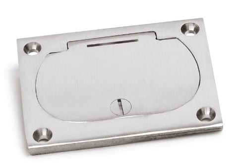 Lew Electric DFB-1-GFI-A Decora Cover Hinged Lid Floor Box, Aluminum ...