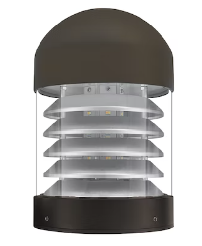 EnvisionLED LED-BLD-RD-5CCT-LV-DM-BZ Bollard Head Round Louver Dome Top ...