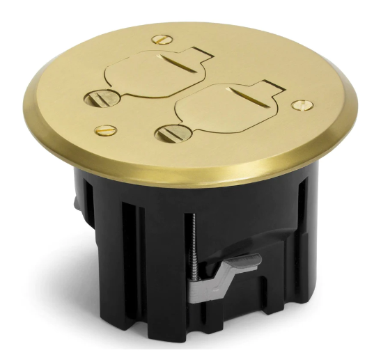 Lew Electric PBR1-FPB One 15A Duplex Round Plastic Floor Box W/ Flip ...