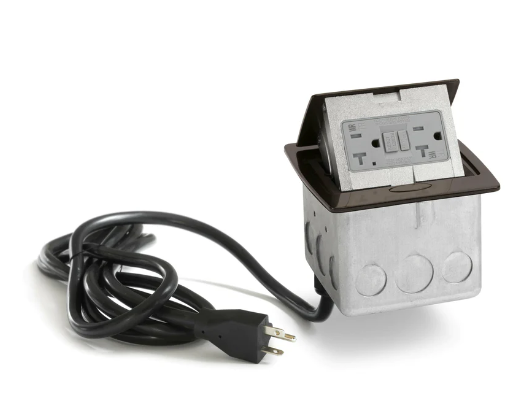 Lew Electric PUFP-CT-DB-GFI-WC Countertop Pop Up 20A GFI Corded Plug ...