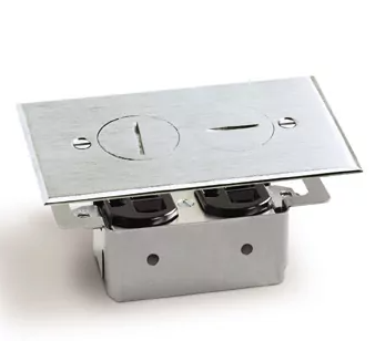 Lew Electric RRP-2-A Recessed Floor Plate W/ One Duplex Receptacle, 2 ...