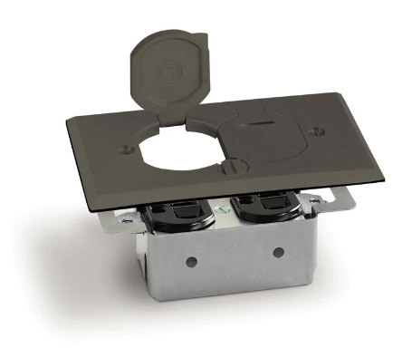 Lew Electric RRP-2-LR-DB Quick Install Floor Plate W/ 2 Flip Lids & 1 ...