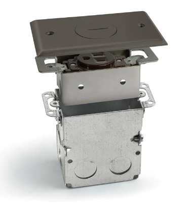 Lew Electric SWB-1-DB Recessed Floor Plate W/ Box, One 15A Receptacle ...